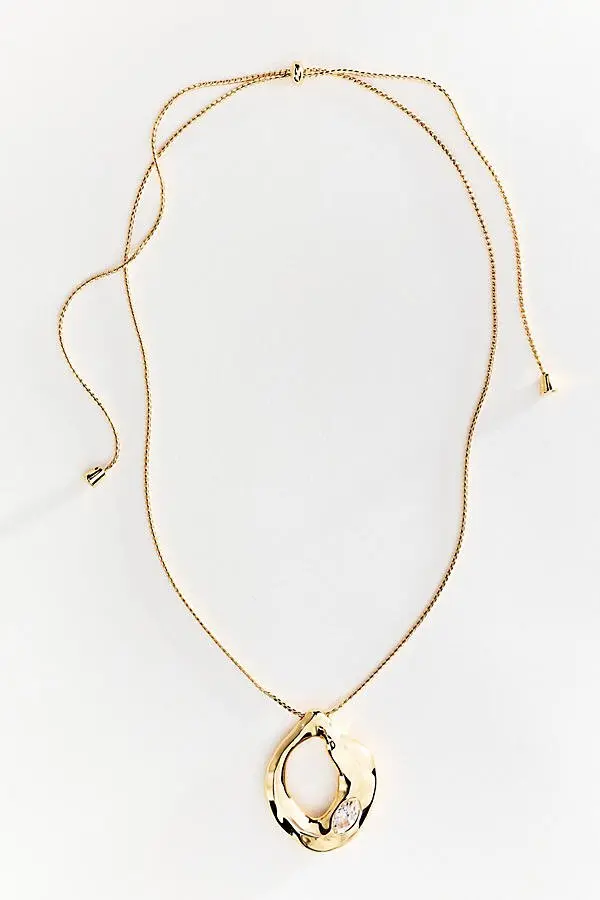 Ettika Molten Marquise Pendant Necklace - Gold