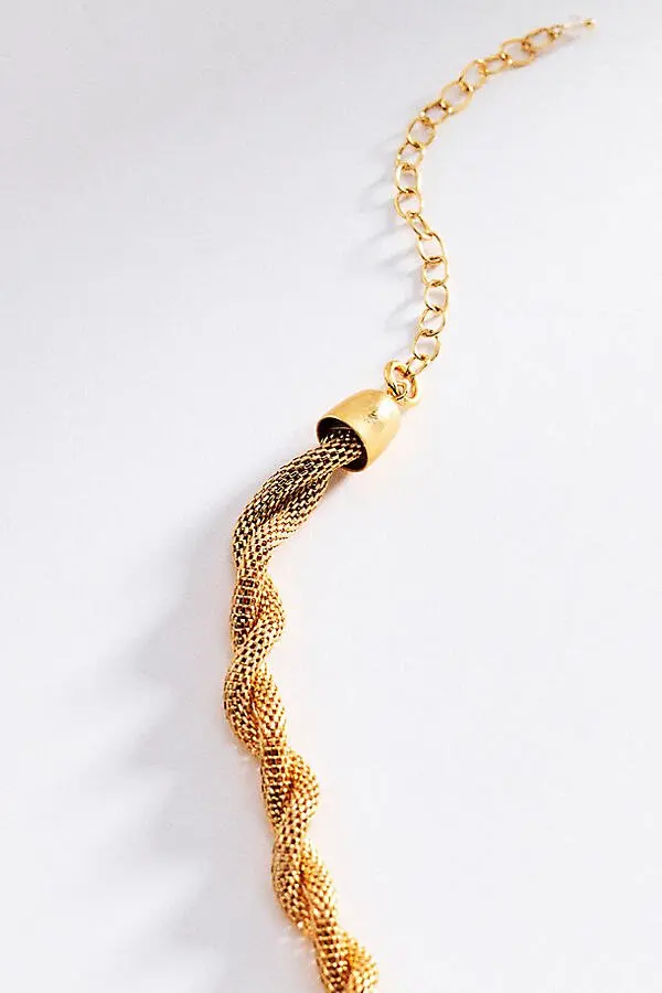 Anthropologie Textured Chain Statement Necklace - Gold