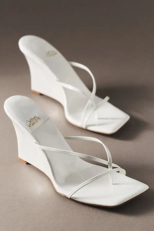 Jeffrey Campbell Biscotti Strappy Wedge Sandals - White Patent
