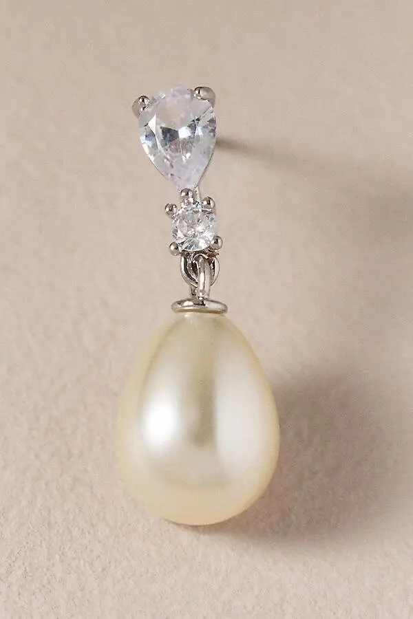 STUDIO BRIDE Crystal Stacked Pearl Drop Earrings