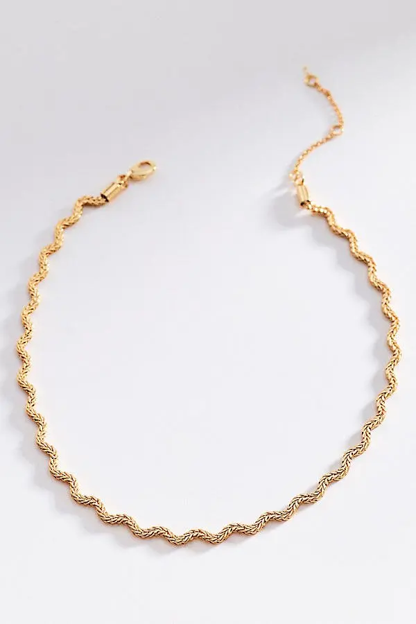 Anthropologie Winding Chain Necklace - Gold