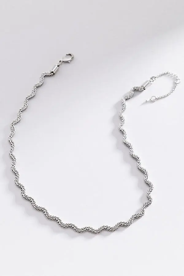 Anthropologie Winding Chain Necklace - Silver