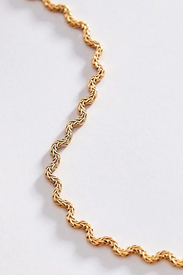 Anthropologie Waved Chain Necklace - Gold