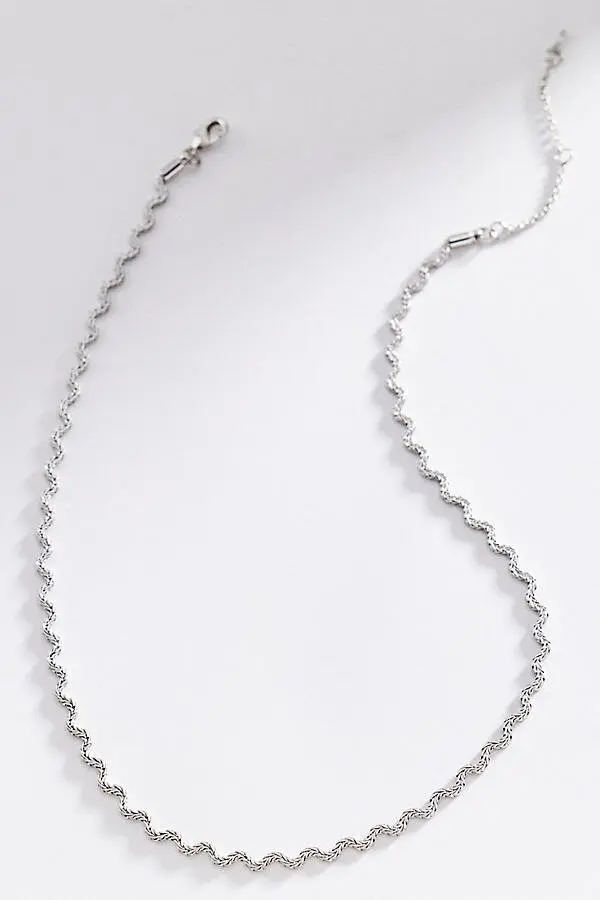 Anthropologie Waved Chain Necklace - Silver