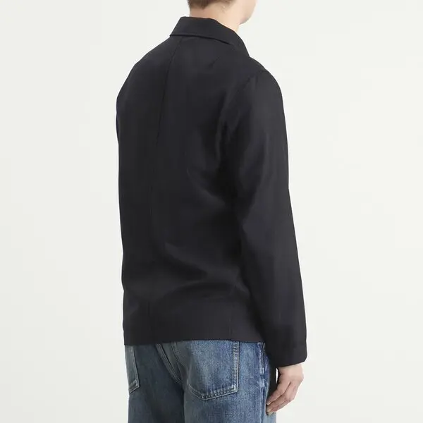Dries Van Noten Pinstripe Worsted Wool Jacket - Navy