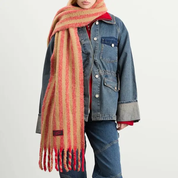 DAMSON MADDER Brushed Oversize Stripe Scarf - Multi