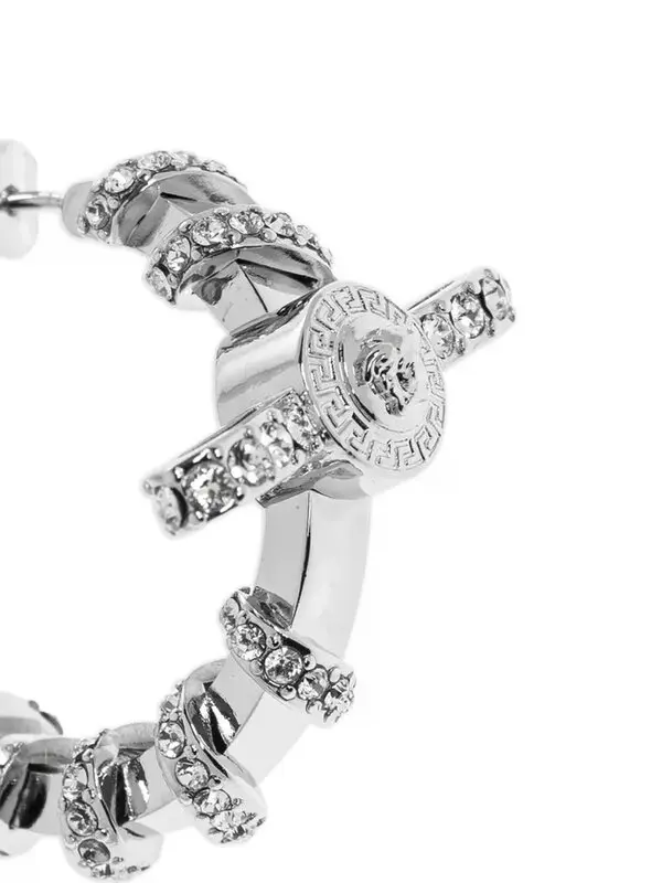 Versace Embellished Hoop Earrings With Medusa Hardware