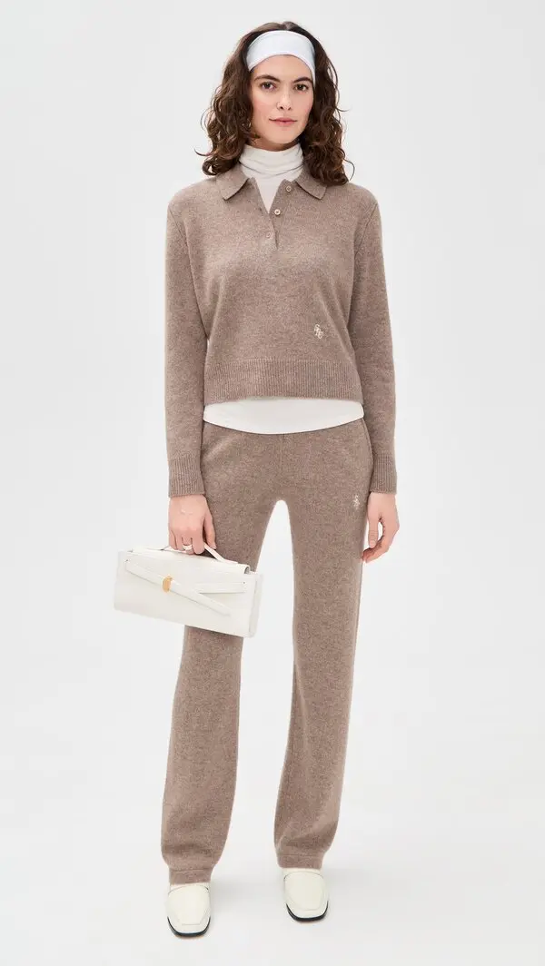 SPORTY & RICH Src Cashmere Trousers - Tapioca