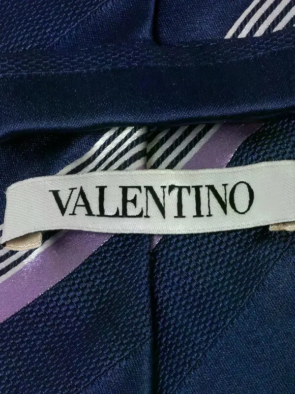 Valentino Garavani 2000s Striped Silk Neck Tie