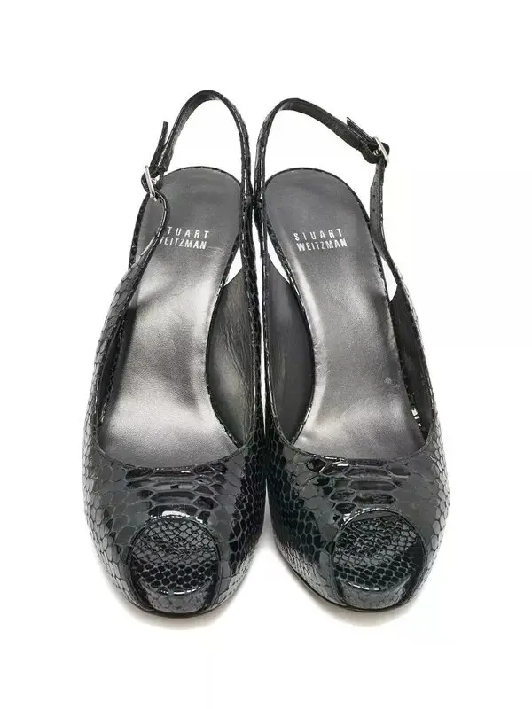 STUART WEITZMAN Python-embossed Leather Pumps