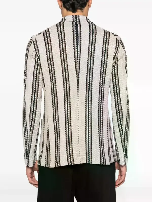 Tagliatore Double-breasted Striped Blazer - Neutrals