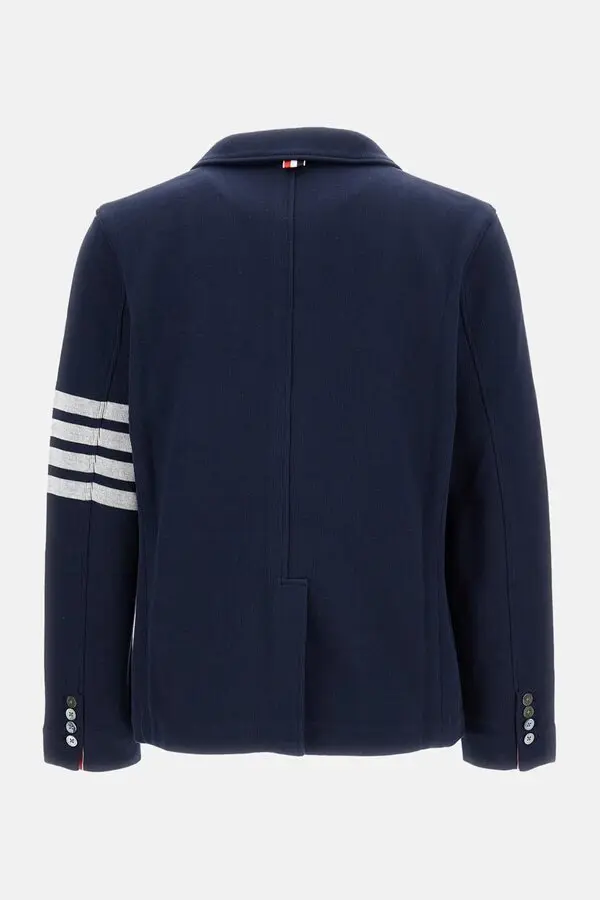 Thom Browne Sack Jacket In Double Face Knit - Blue