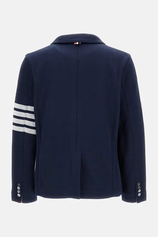Thom Browne Sack Jacket In Double Face Knit - Blue