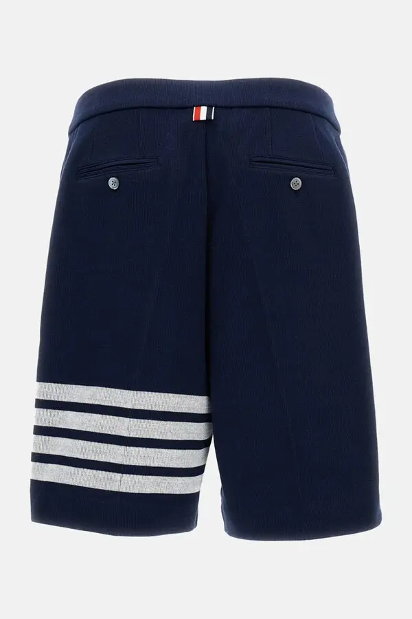 Thom Browne Double-face Knit Bermuda Shorts - Blue