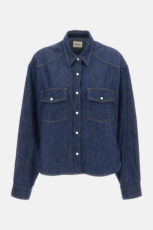 Khaite Camicia Grenon In Cotone - Blu