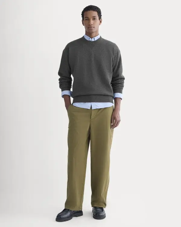 Everlane Baggy Cotton Twill Chinos - Olive