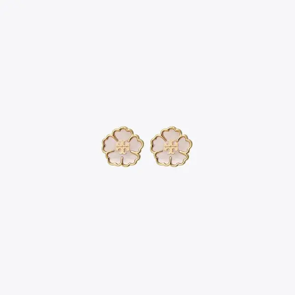 Tory Burch Small Forget Me Not Stud Earrings - Tory Gold/mother Of Pearl