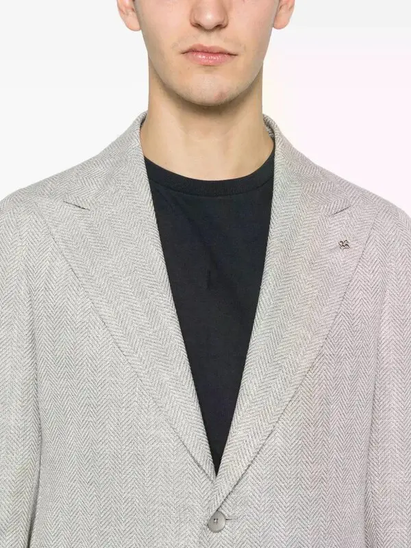 Tagliatore Herringbone-pattern Single-breasted Blazer