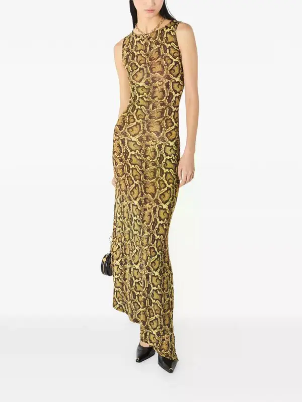 MARINE SERRE Python-print Asymmetrical Dress