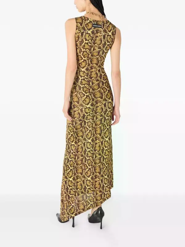 MARINE SERRE Python-print Asymmetrical Dress