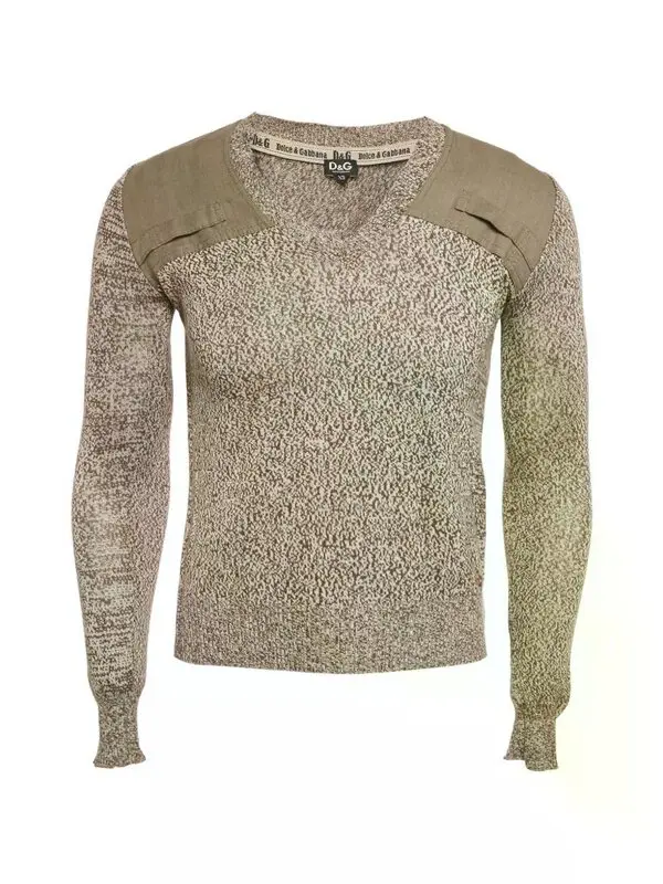 Dolce & Gabbana V-neck Long Sleeve Knit Sweater