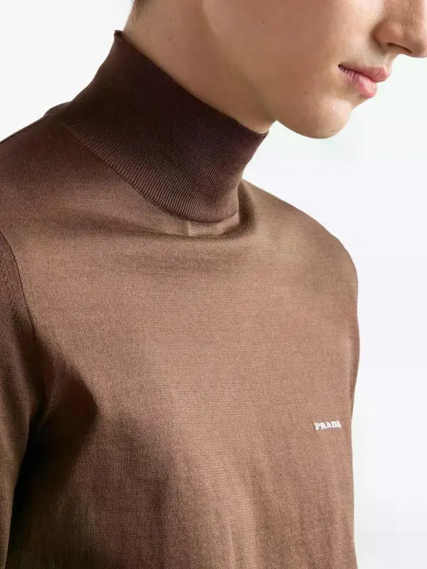 Prada Ribbed Turtleneck Sweater - Brown