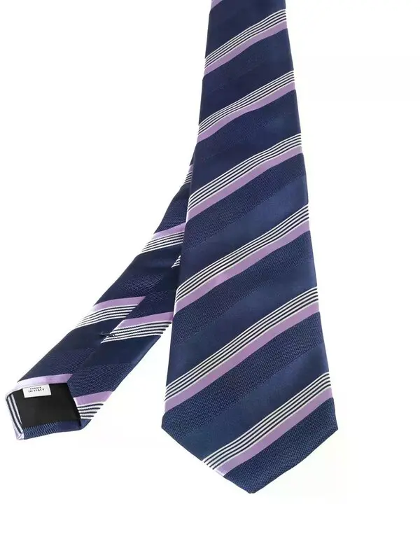 Valentino Garavani 2000s Striped Silk Necktie - Blue