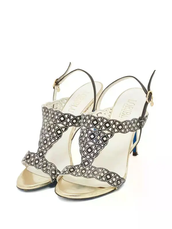 LORIBLU Geometric Leather Sandals