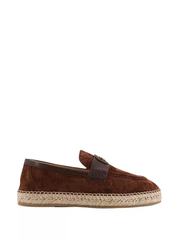 Valentino Garavani Logo-plaque Flat Espadrilles - Brown