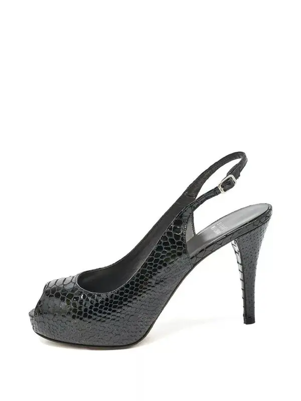STUART WEITZMAN Python-embossed Slingback Pumps