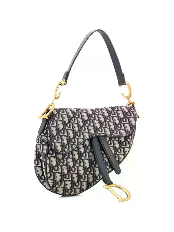 Dior Saddle Handbag Oblique Canvas Medium Shoulder Bag - Blue