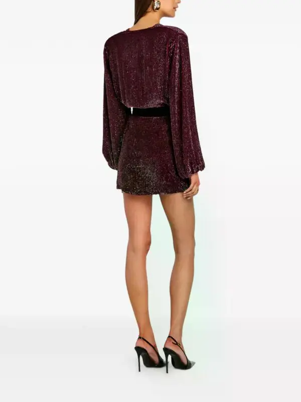 Retrofete Sequin V-neck Mini Dress