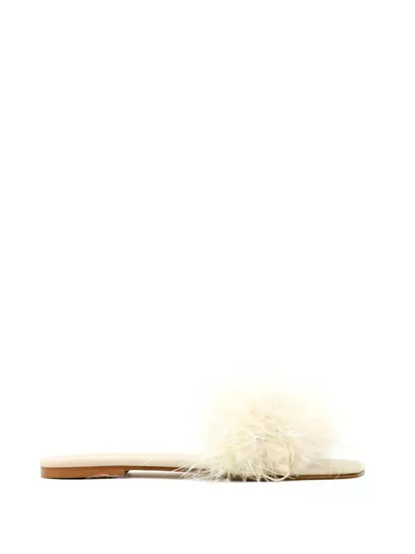 PAUL WARMER Feather Detail Sandals - Neutrals