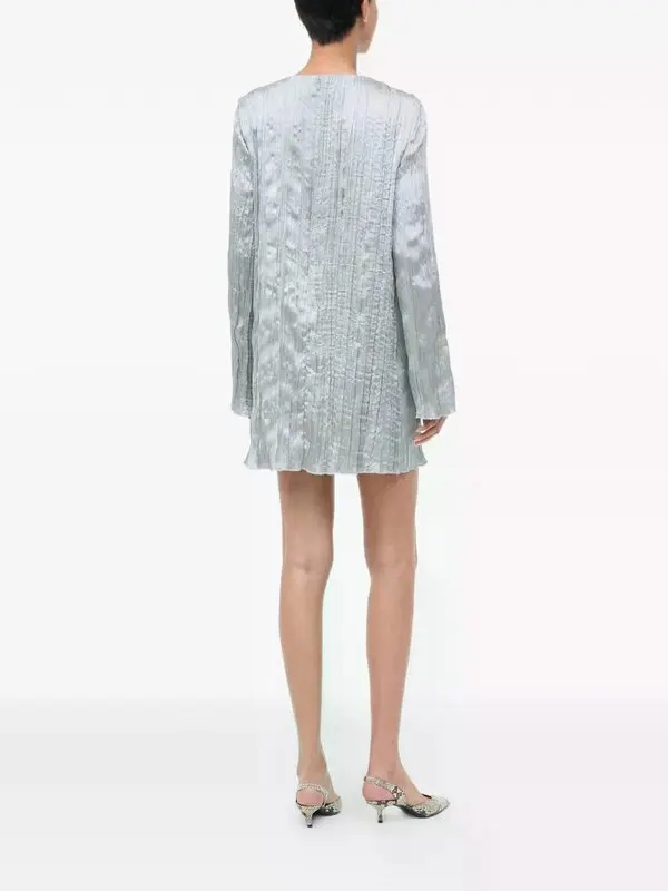 Staud Kona Textured Mini Dress - Silver