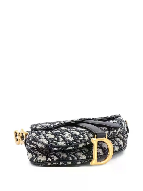 Dior Saddle Handbag Oblique Canvas Mini - Blue