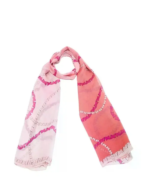 Valentino Garavani Ombré Logo-print Scarf - Pink