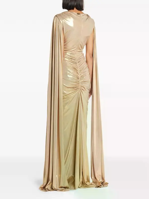 RHEA COSTA Draped Long Sleeve Dress