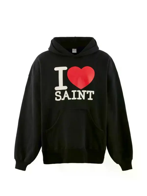 SAINT MXXXXXX Printed Hoodie - Black