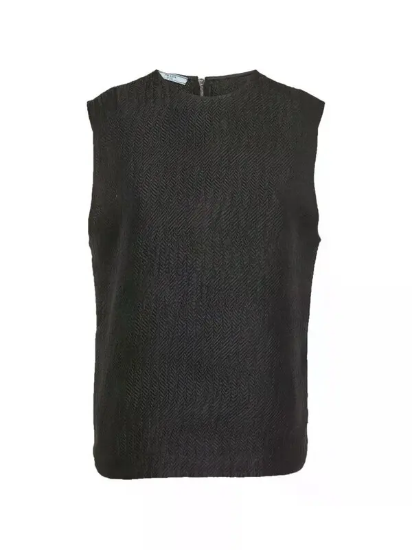 Prada Herringbone Sleeveless Top