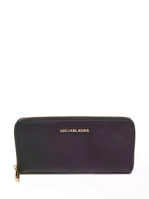 Michael Kors Bedford Logo-lettering Zip-around Wallet - Black