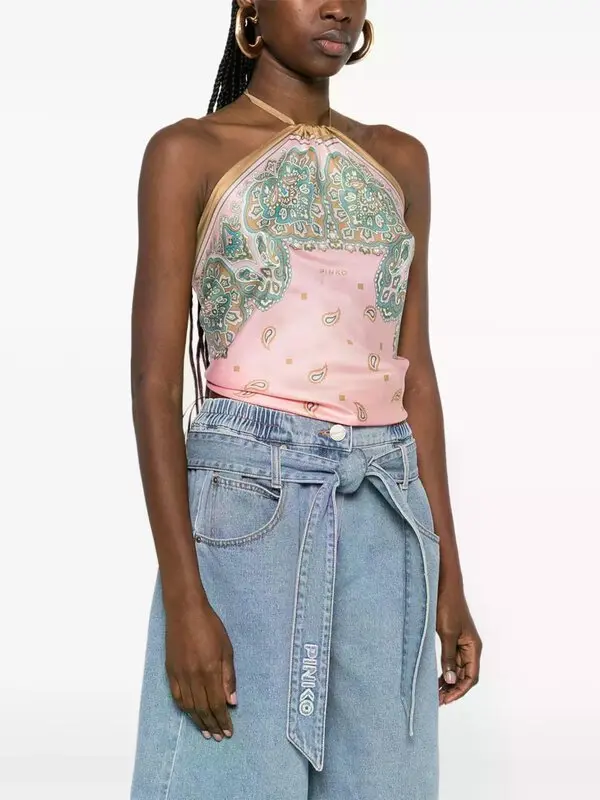 Pinko Paisley-print Scarf-style Top