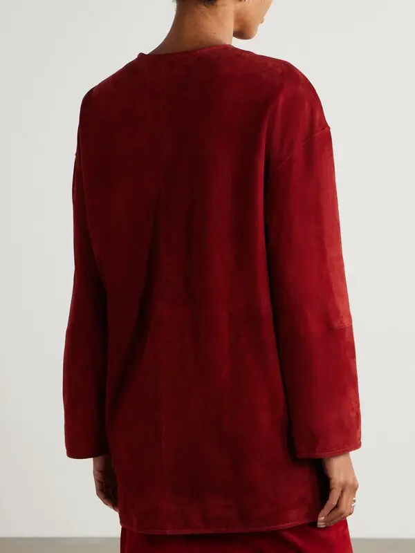 Loulou De Saison Waren Paneled Suede Jacket - Red