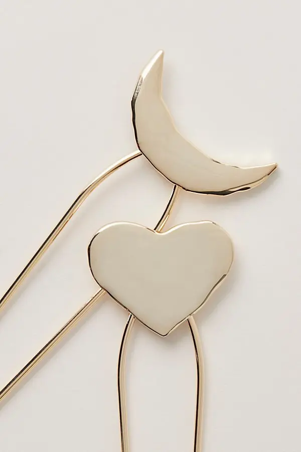 Free People Gold-plated Hair Pin - Gold Moon