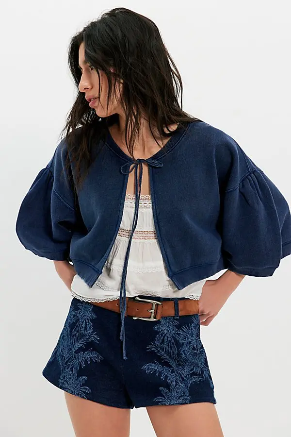 Free People Cape Me Cozy Cardi - Navy Academy