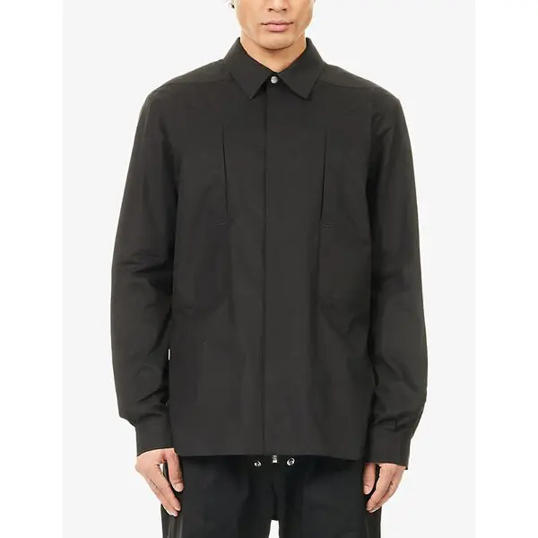 Rick Owens Fogpocket Relaxed-fit Cotton-poplin Overshirt - Black