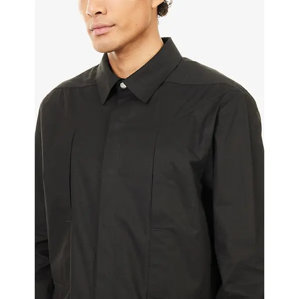 Rick Owens Fogpocket Relaxed-fit Cotton-poplin Overshirt - Black