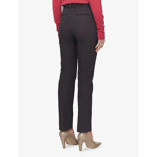 JOSEPH Slim-fit Straight-leg Stretch-gabardine Trousers - Cocoa