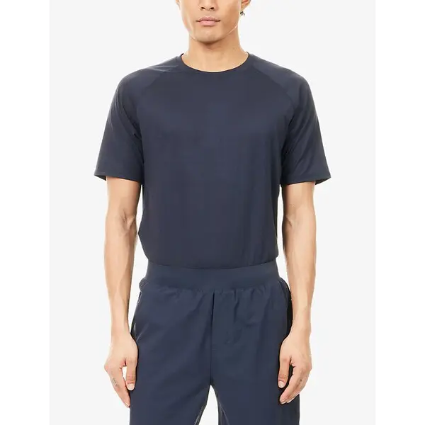 CONDITION Raglan Short-sleeve Stretch-woven T-shirt - Navy