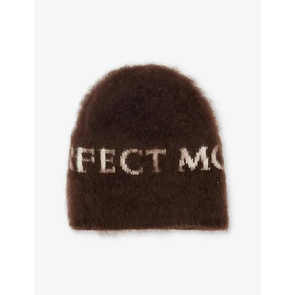 Perfect Moment Brand-print Stretch-wool Blend Beanie - Brown