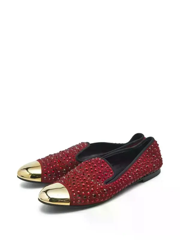 GIUSEPPE ZANOTTI Crystal-embellished Cap-toe Loafers